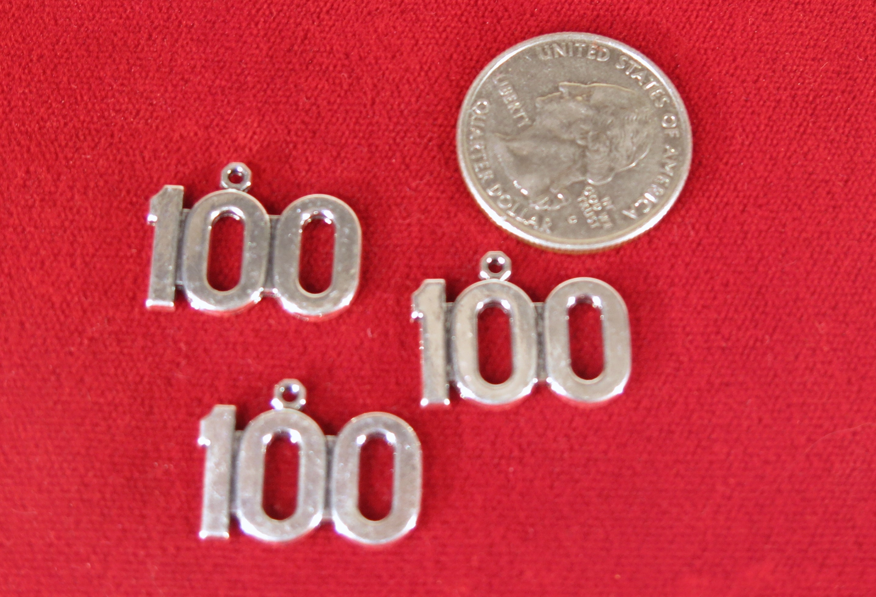 10pc number 100 Charms in Silver Style BC1569 - Etsy