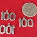 10pc number 100 Charms in Silver Style BC1569 - Etsy