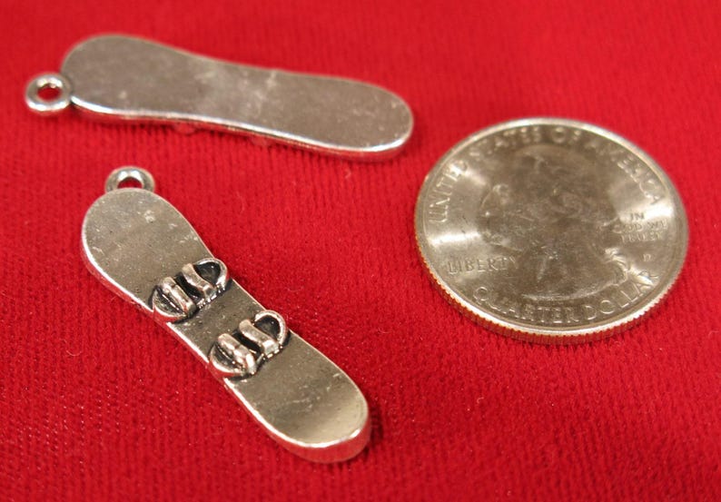 5pc "snowboard" Charms in Antique Silver Style (BC918) - Etsy