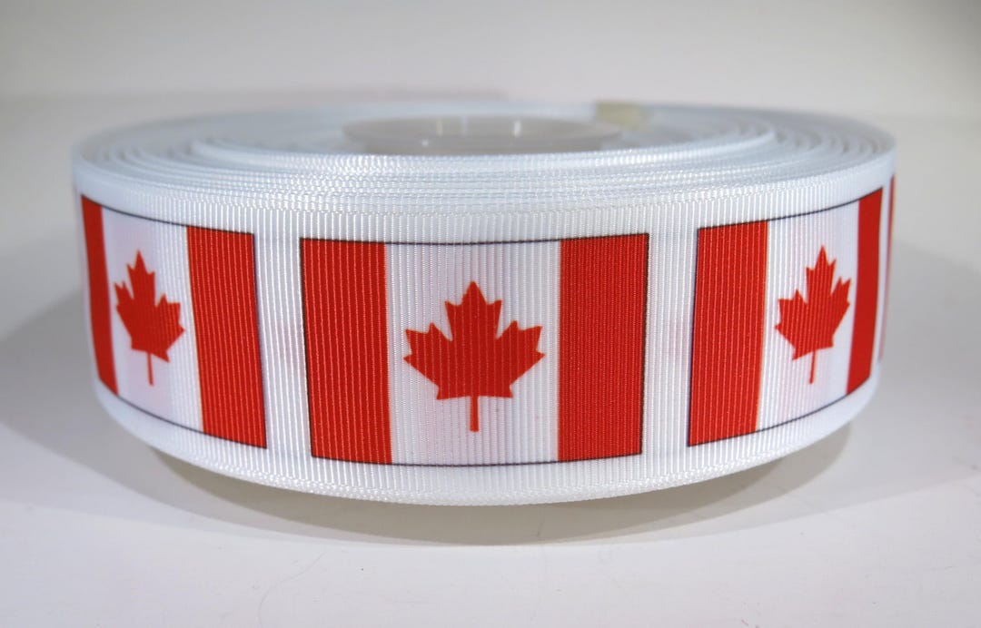 5 Yards of 1.5 Inch "canada Flag" Grosgrain Ribbon - Etsy