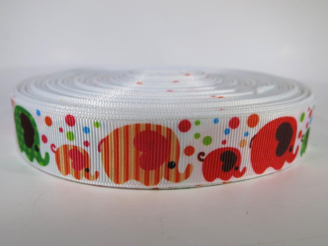 5 Yards of 7/8 Inch elephant Ribbon Grosgrain Ribbon - Etsy