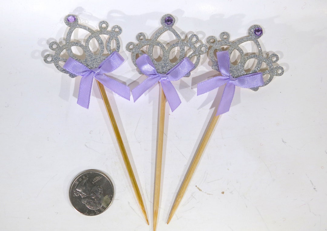 10pc princess Tiara Tooth Pick / Cake Topper D65 - Etsy