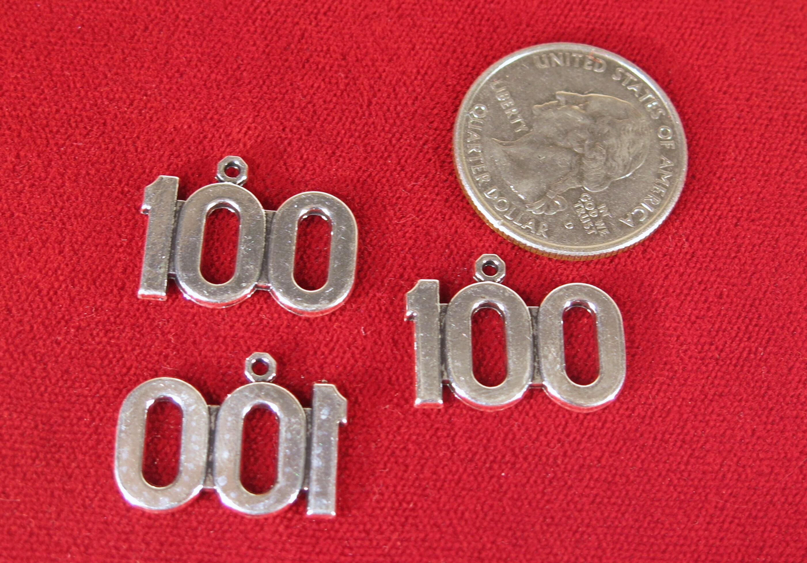 10pc number 100 Charms in Silver Style BC1569 - Etsy