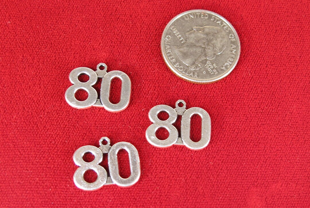 10pc number 80 Charms in Silver Style BC1567 - Etsy