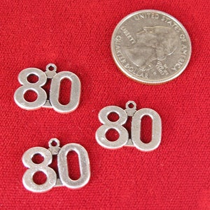10pc number 80 Charms in Silver Style BC1567 - Etsy