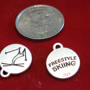 5pc ski Charms in Antique Silver Style BC1151 - Etsy