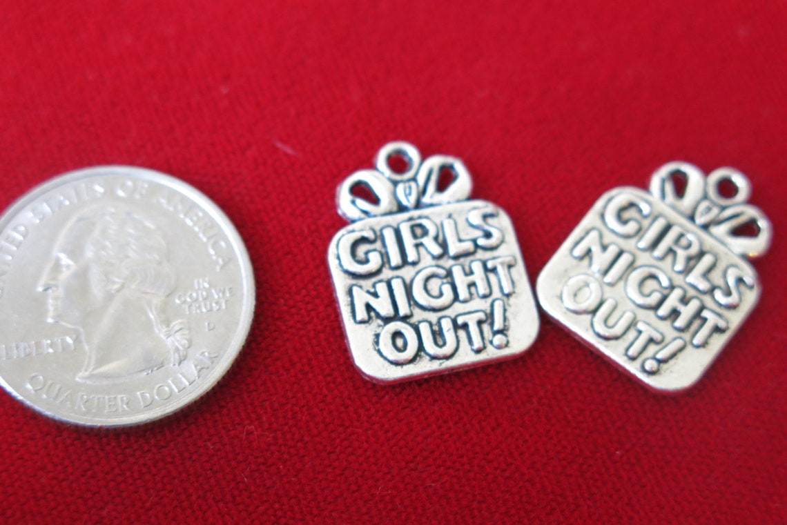 10pc girls Night Out Charms in Antique Silver - Etsy