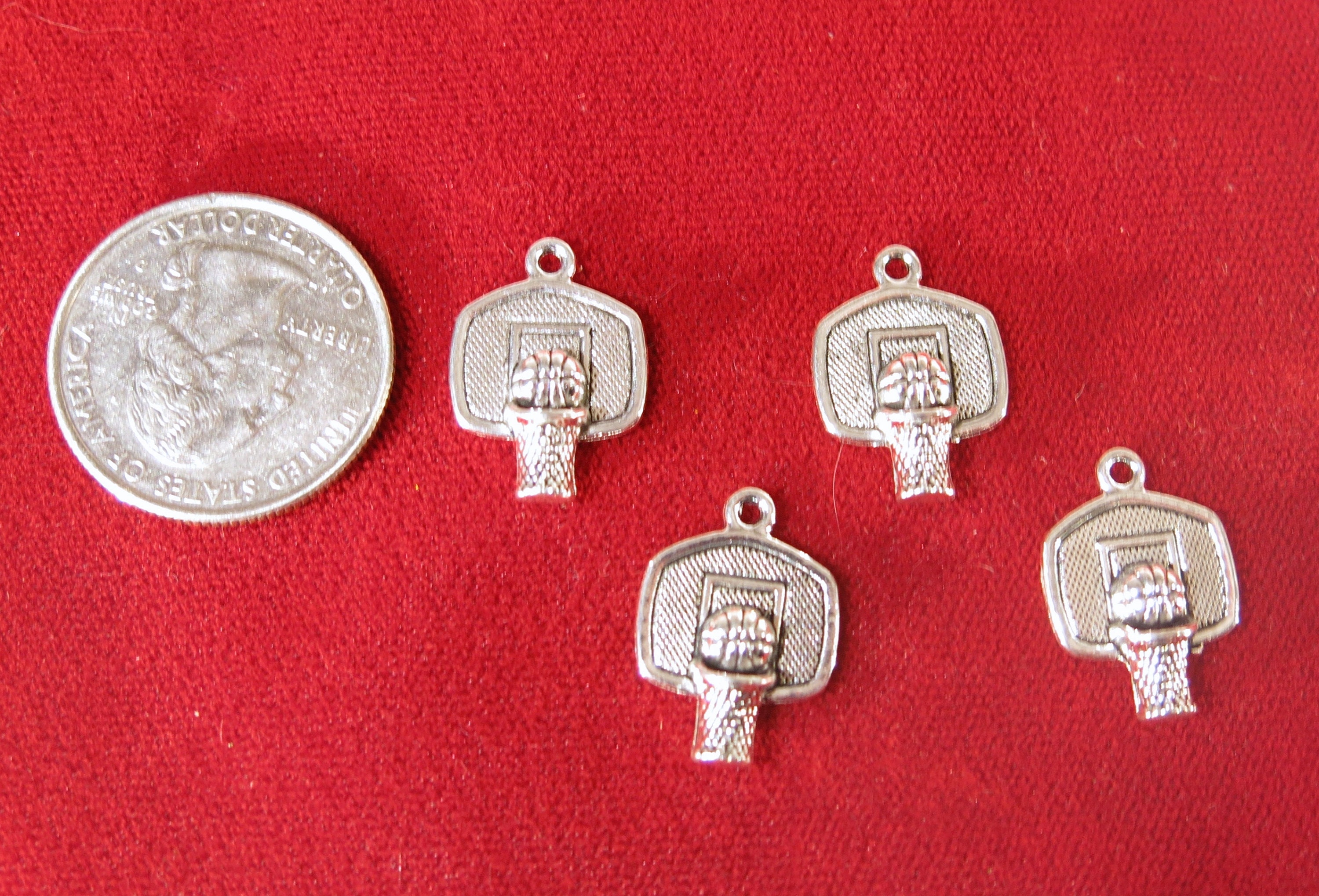 10pc Basketball charms in antique silver style | Etsy