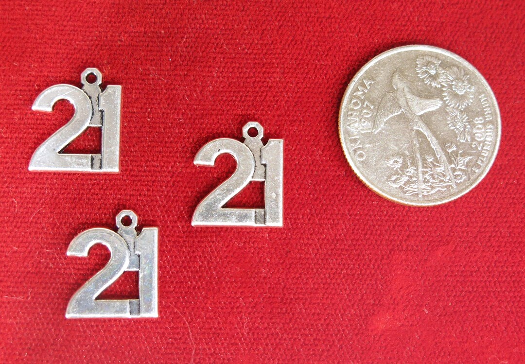 10pc "number 21" Charms in Silver Style (BC1539) - Etsy