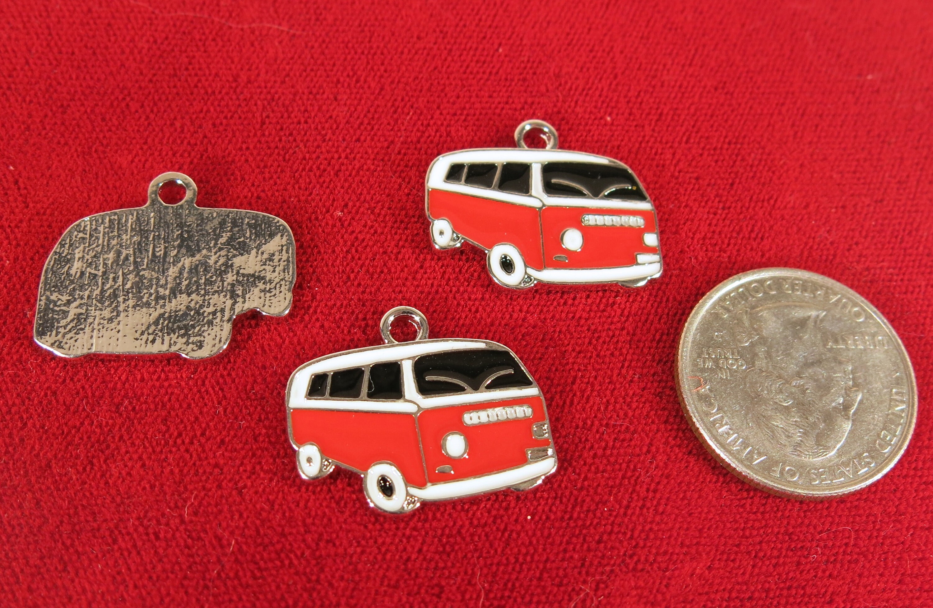 BULK 15pc bus charms in antique silver BC1612B | Etsy