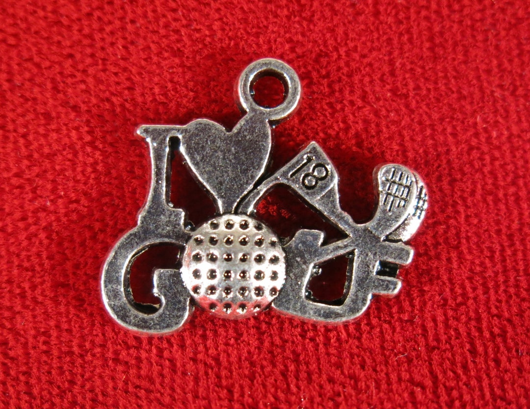 5pc i Love Golf Charms in Antique Silver Style - Etsy