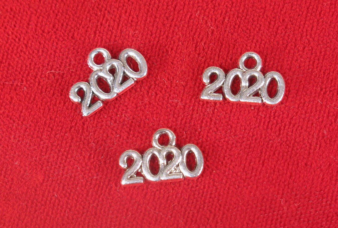 10pc 2020 Charms in Antique Silver BC1397 - Etsy