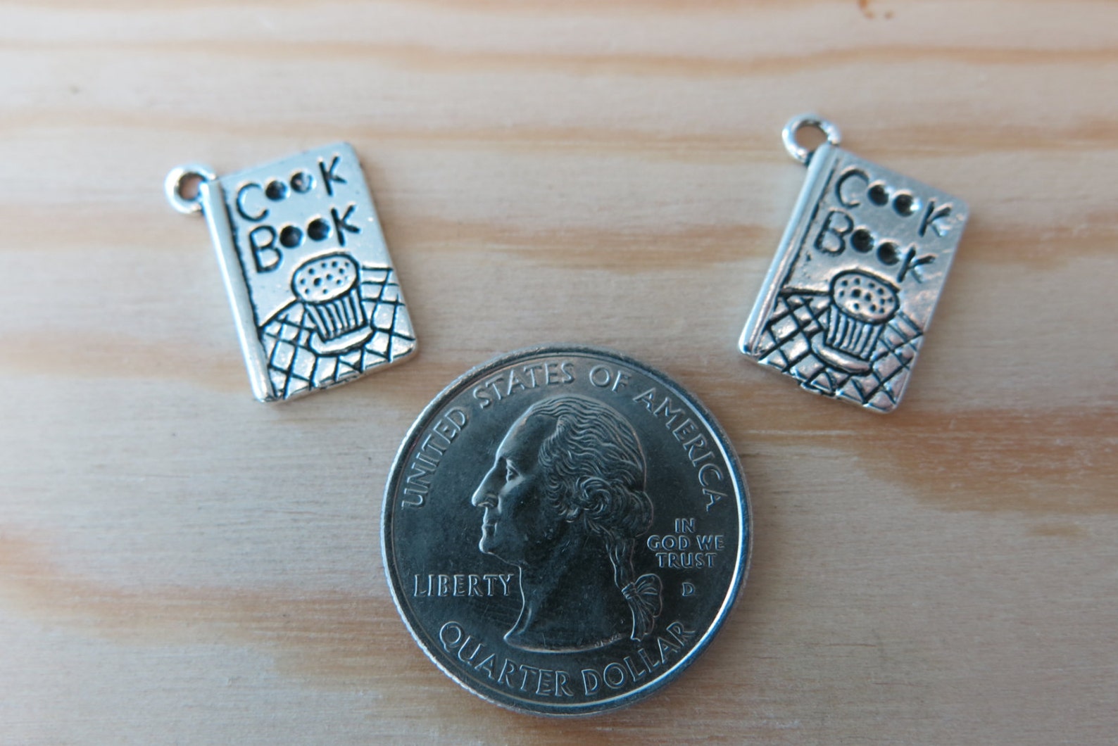BULK 25pc cook Book Charms in Antique Silver | Etsy