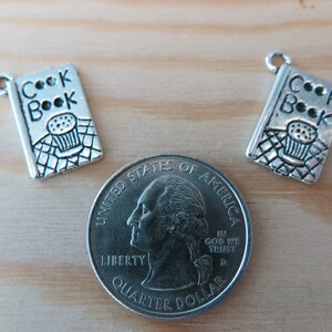 8pc cook Book Charms in Antique Silver BC250 - Etsy