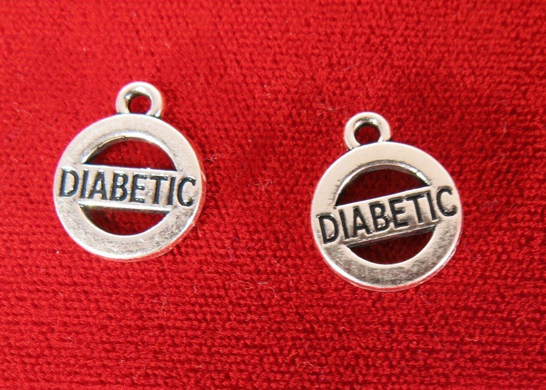10pc "diabetic" Charms in Antique Silver (BC977) - Etsy
