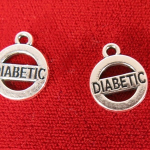 10pc "diabetic" Charms in Antique Silver (BC977) - Etsy