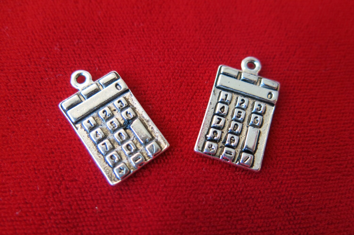 10pc Calculator charms in antique silver style | Etsy