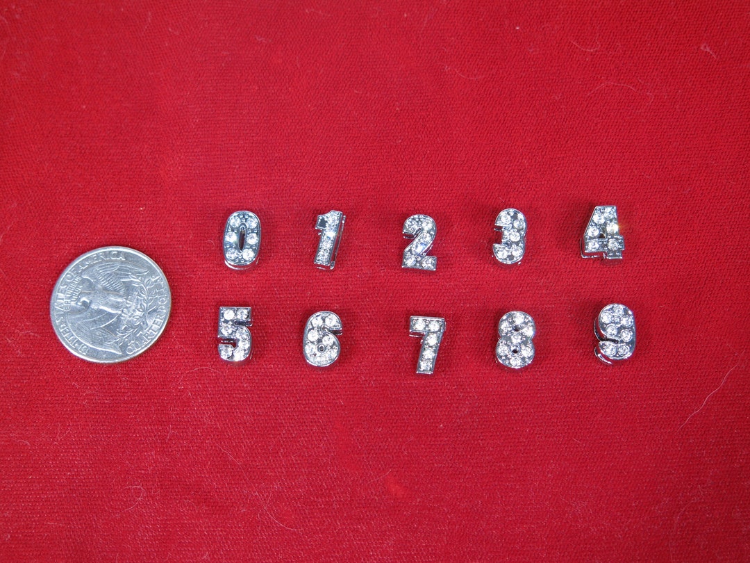 10pc "numbers" 8mm Slide Charms in Antique Style Silver (BC1369) - Etsy