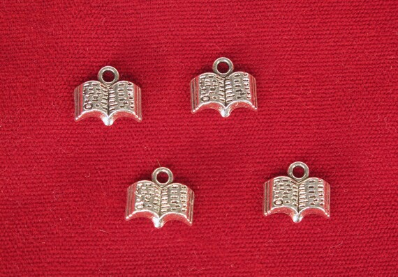 10pc book Charms in Silver Style BC1198 | Etsy
