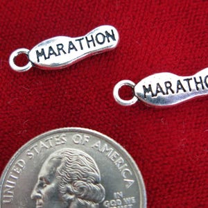 10pc marathon Charms in Antique Silver BC814 - Etsy