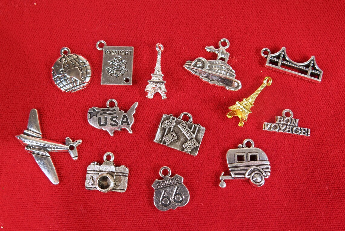 SET 13pc travel Deluxe Charms Set in Antique - Etsy