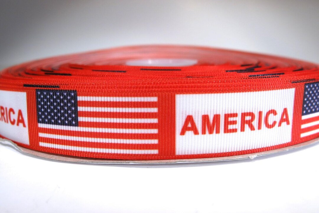 5 Yards of Satin 7/8 Inch "america" Ribbon - Etsy