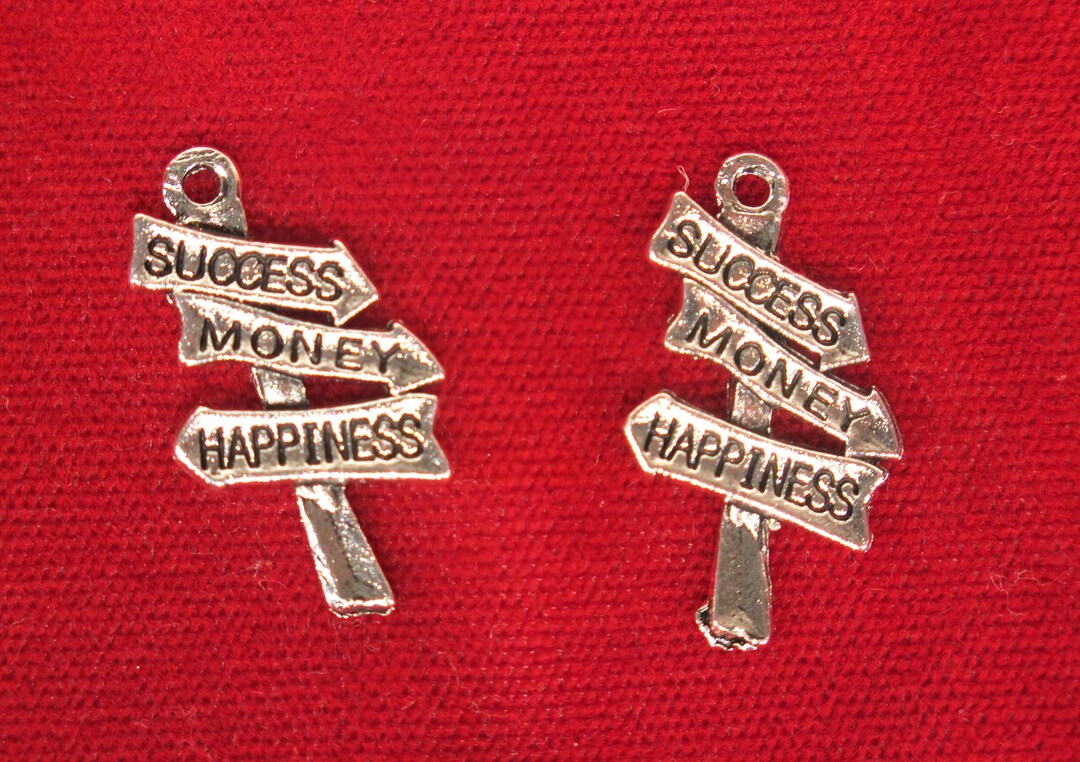 10pc "success Money Happiness" Charms in Antique Silver Style (BC1265 ...