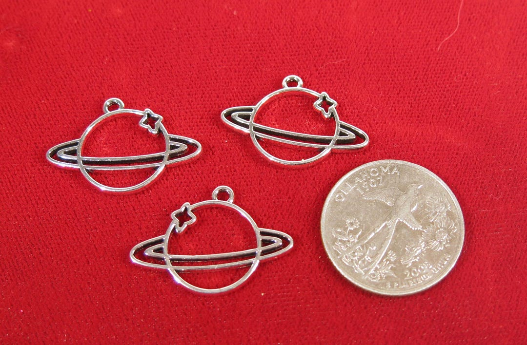 10pc "saturn" Charms in Antique Style Silver (BC1594) - Etsy