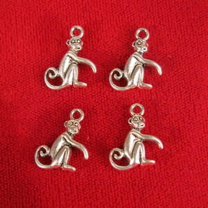 10pc monkey Charms in Antique Silver Style BC545 - Etsy