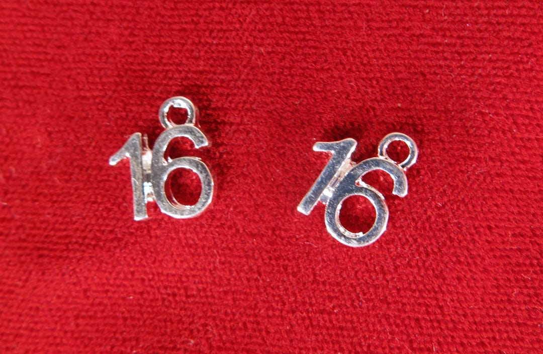 10pc "number 16" Charms in Silver Style (BC1072) - Etsy