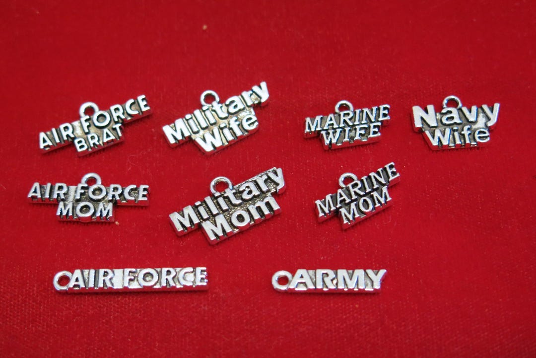 9pc Set "military" Charms in Antique Silver Style (BC1166) - Etsy
