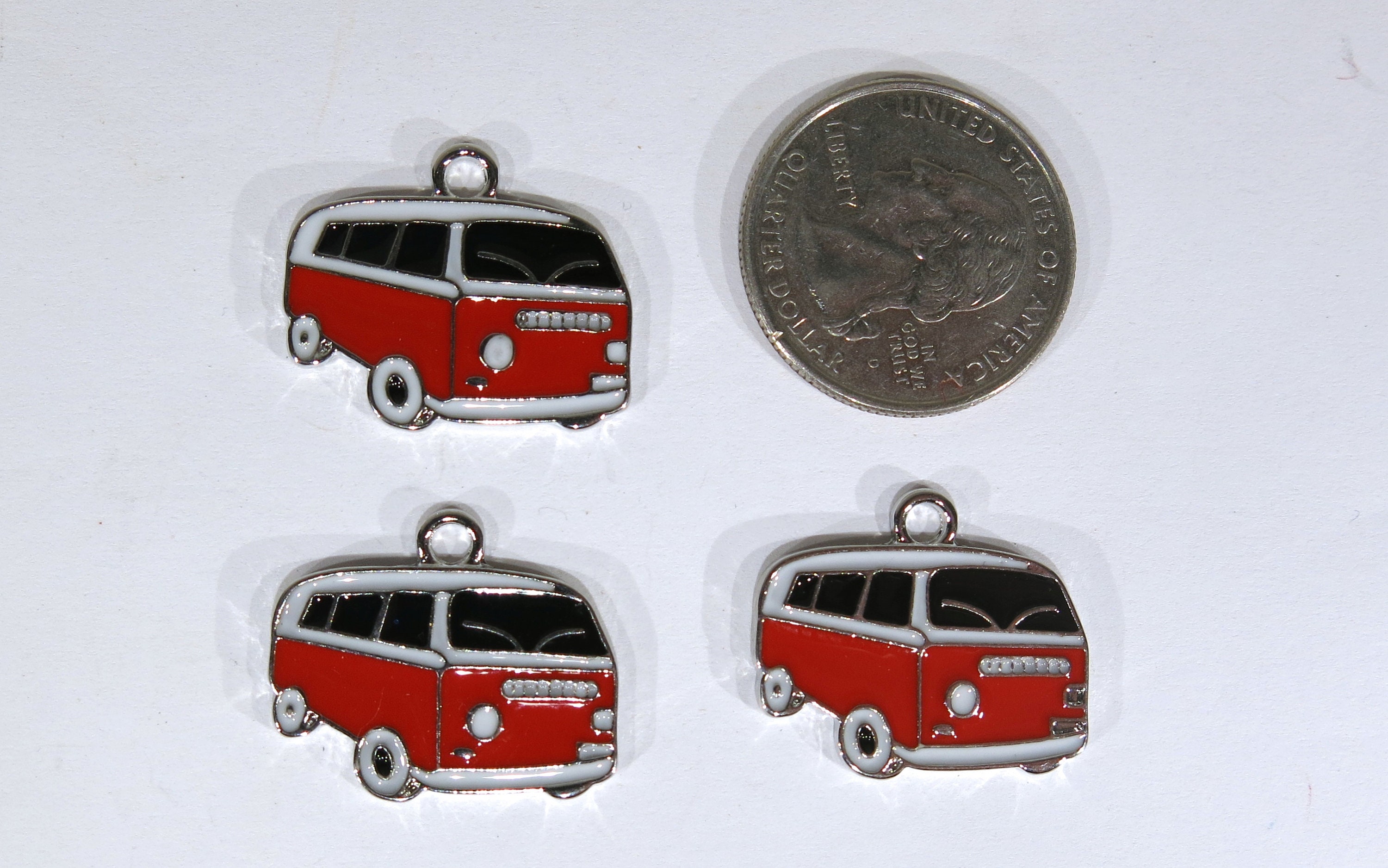 BULK 15pc bus charms in antique silver BC1612B | Etsy