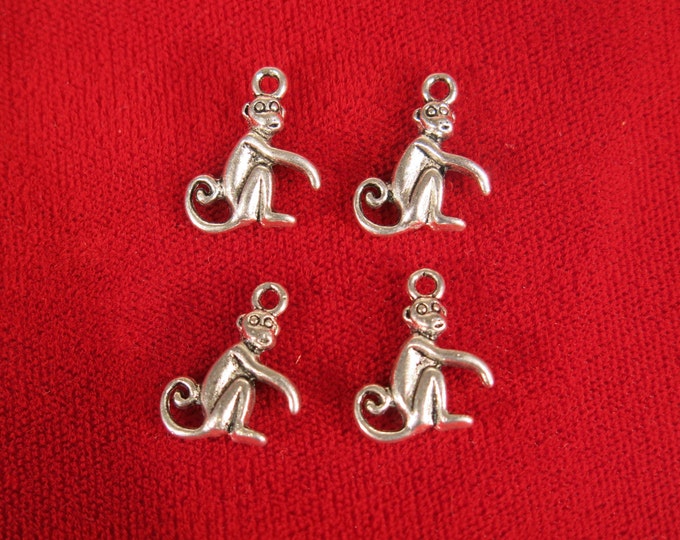 BULK 30pc monkey Charms in Antique Silver Style - Etsy