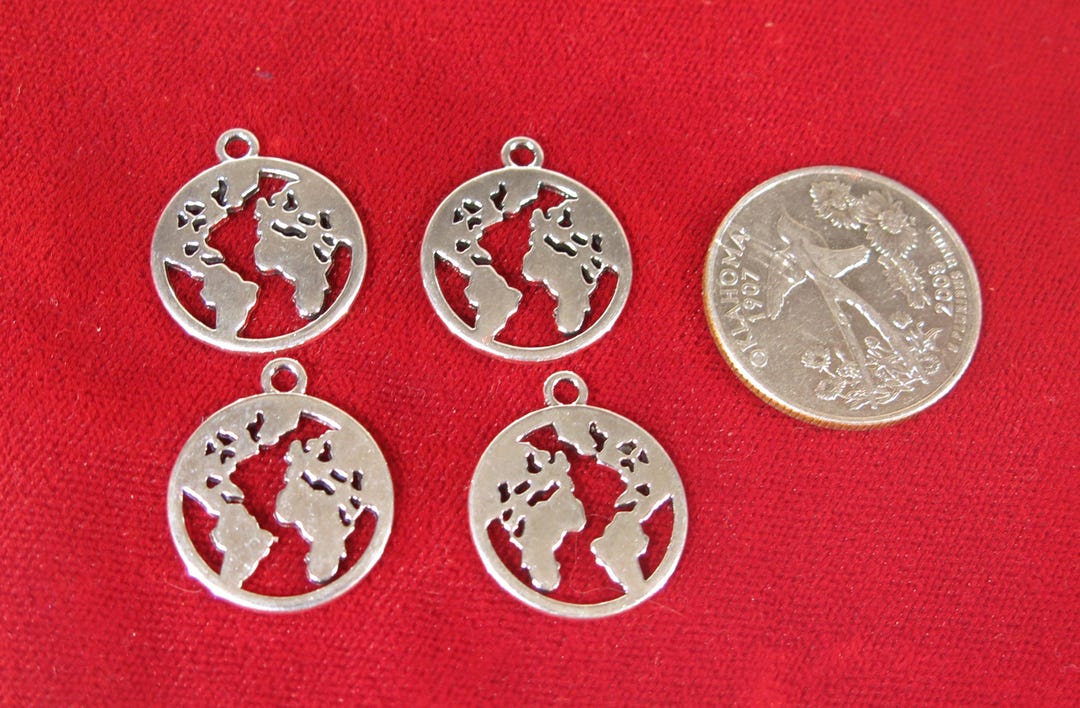 10pc "world Map" Charms in Antique Silver Style (BC1530) - Etsy