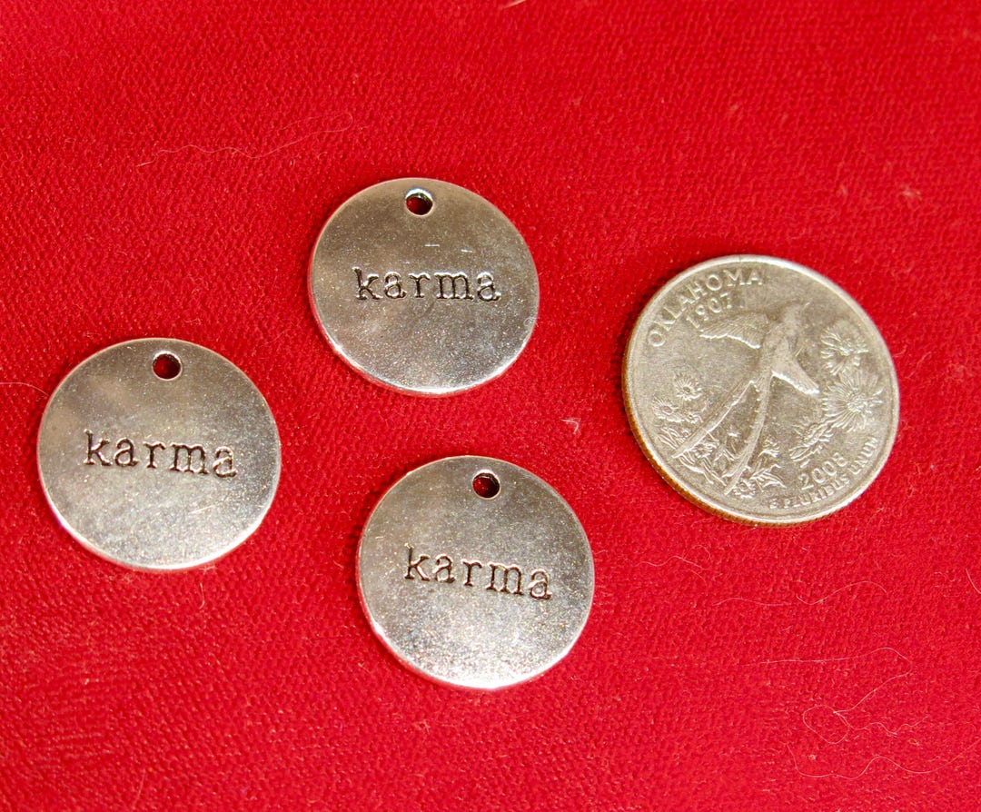 5pc "karma" Charms in Antique Silver Style (BC630) - Etsy