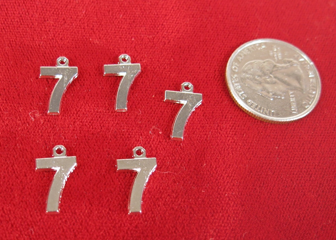10pc "number 7" Charms in Silver Style (BC1466) - Etsy