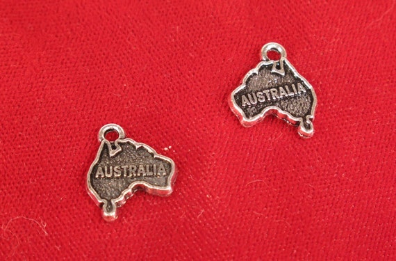 10pc australia Charms in Antique Silver BC1390 | Etsy