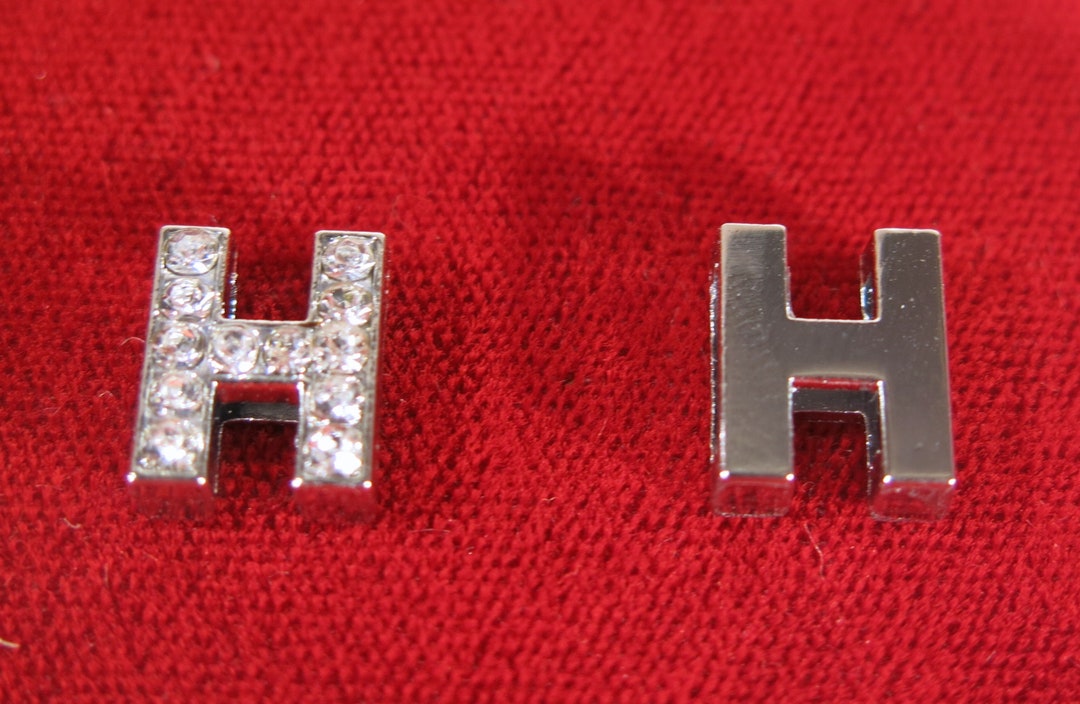 BULK! 30pc "letter H" 8mm Slide Charms in Antique Style Silver (BC1614 ...