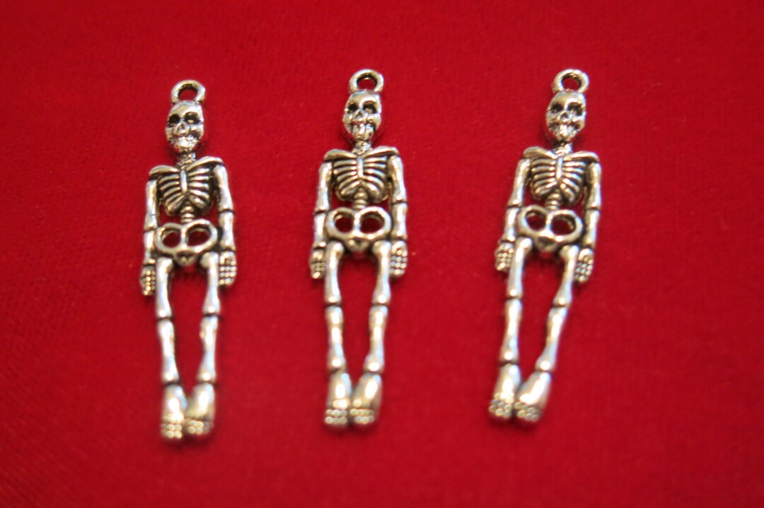 10pc skeleton Body Charms in Antique Silver Style - Etsy