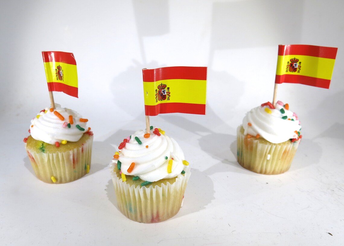 50pc spain Flag Tooth Pick / Cake Topper D45 - Etsy