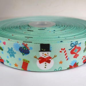 5 Yards of 1 Inch "snow Man" Grosgrain Ribbon - Etsy