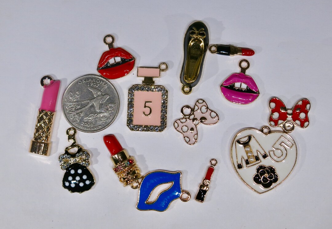 10pc "lipstick Set" Charms in Gold Color Style (BC1653) - Etsy