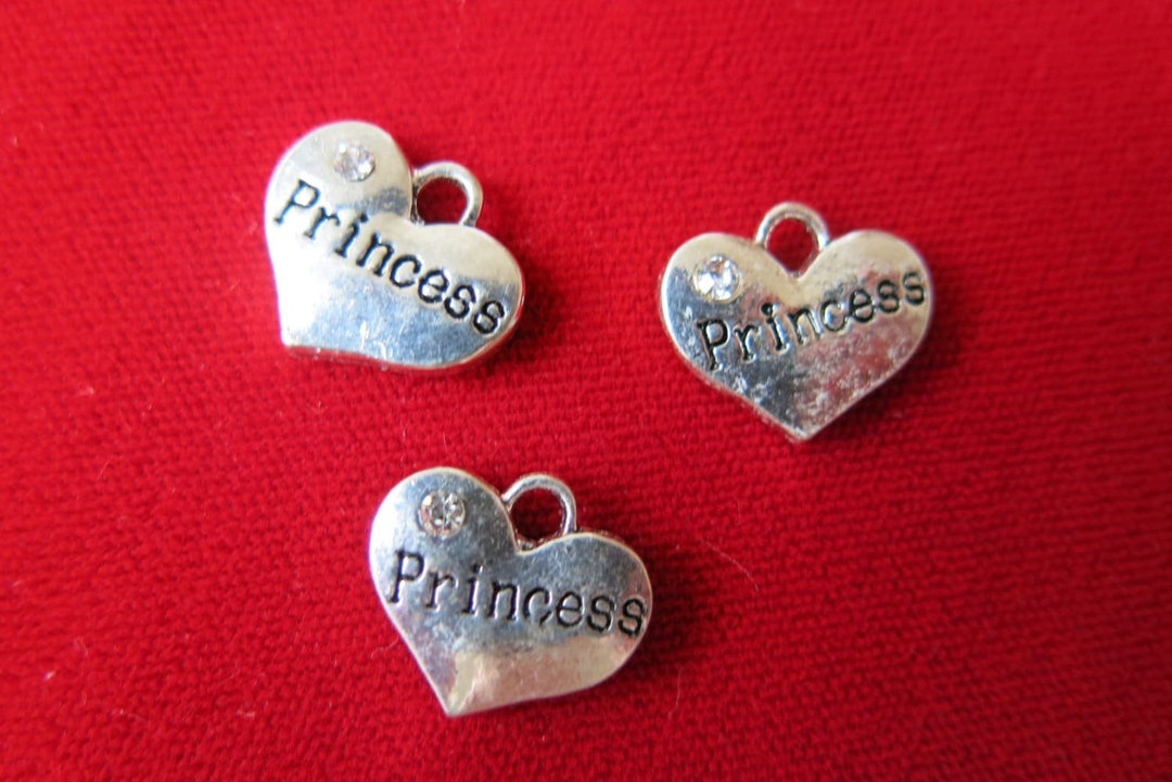 BULK 15pc princess Charms in Antique Silver Style With Rhinestone ...