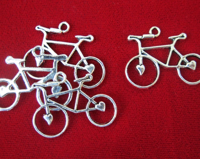 BULK 30pc bike Charms Antique Style Silver | Etsy