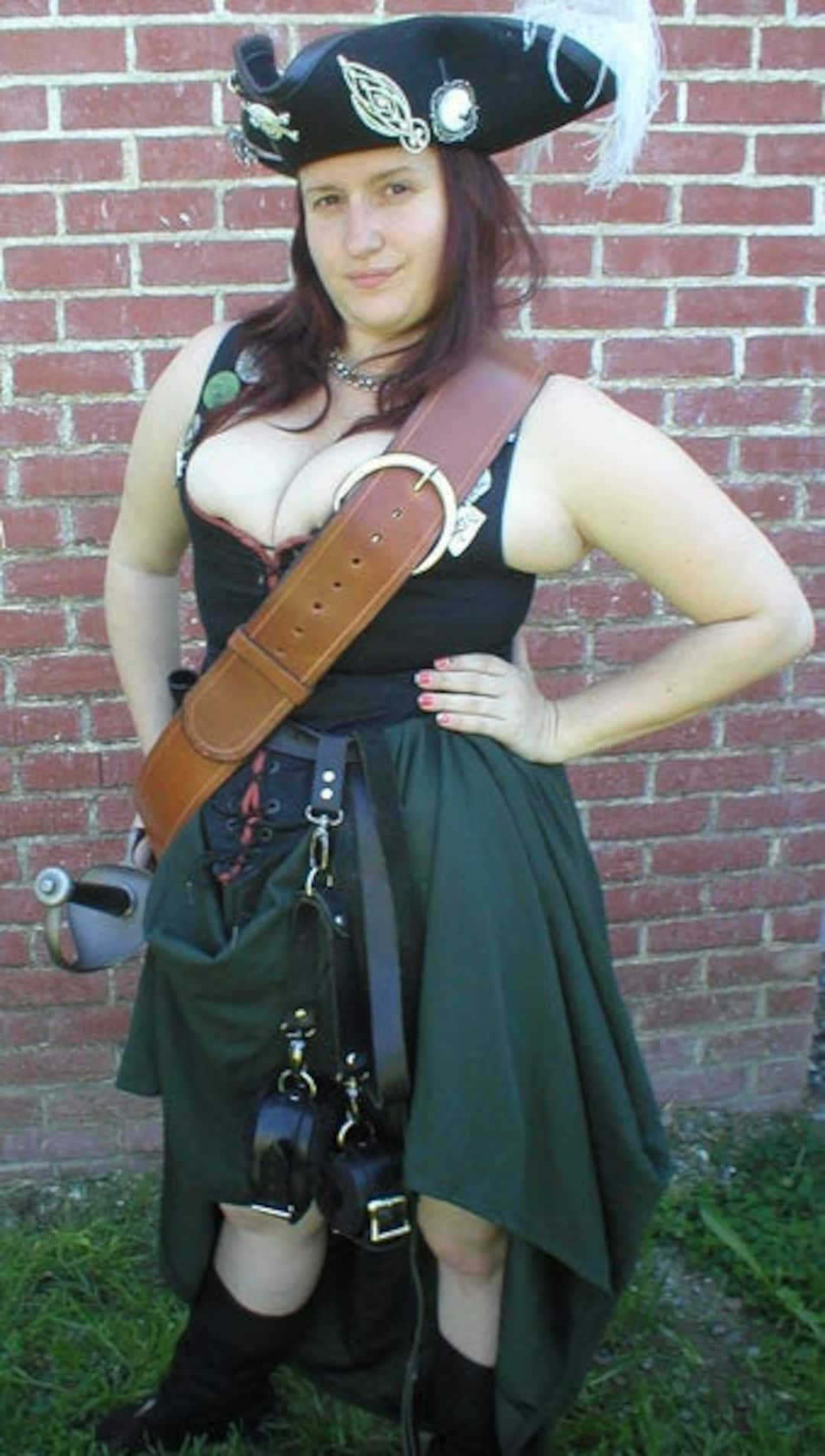 Leather Pirate Baldric Medieval Sword Belt Larp Waist Hanger Etsy