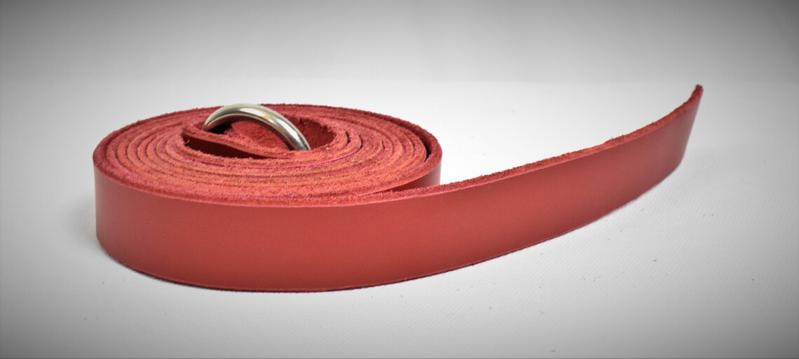 Red Leather Ring Belts SCA Square Belt LARP Renaissance Fair Pirate ...