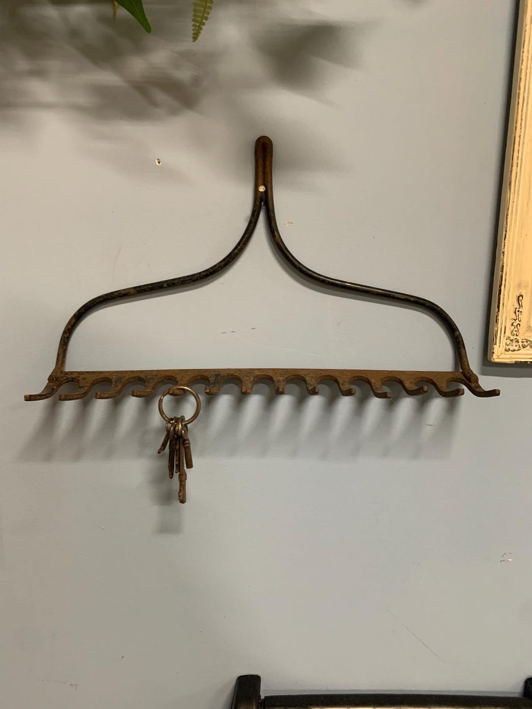Upcycled Antique Rake Key Rack, Farmhouse Style Key Rack, Rake Jewelry ...
