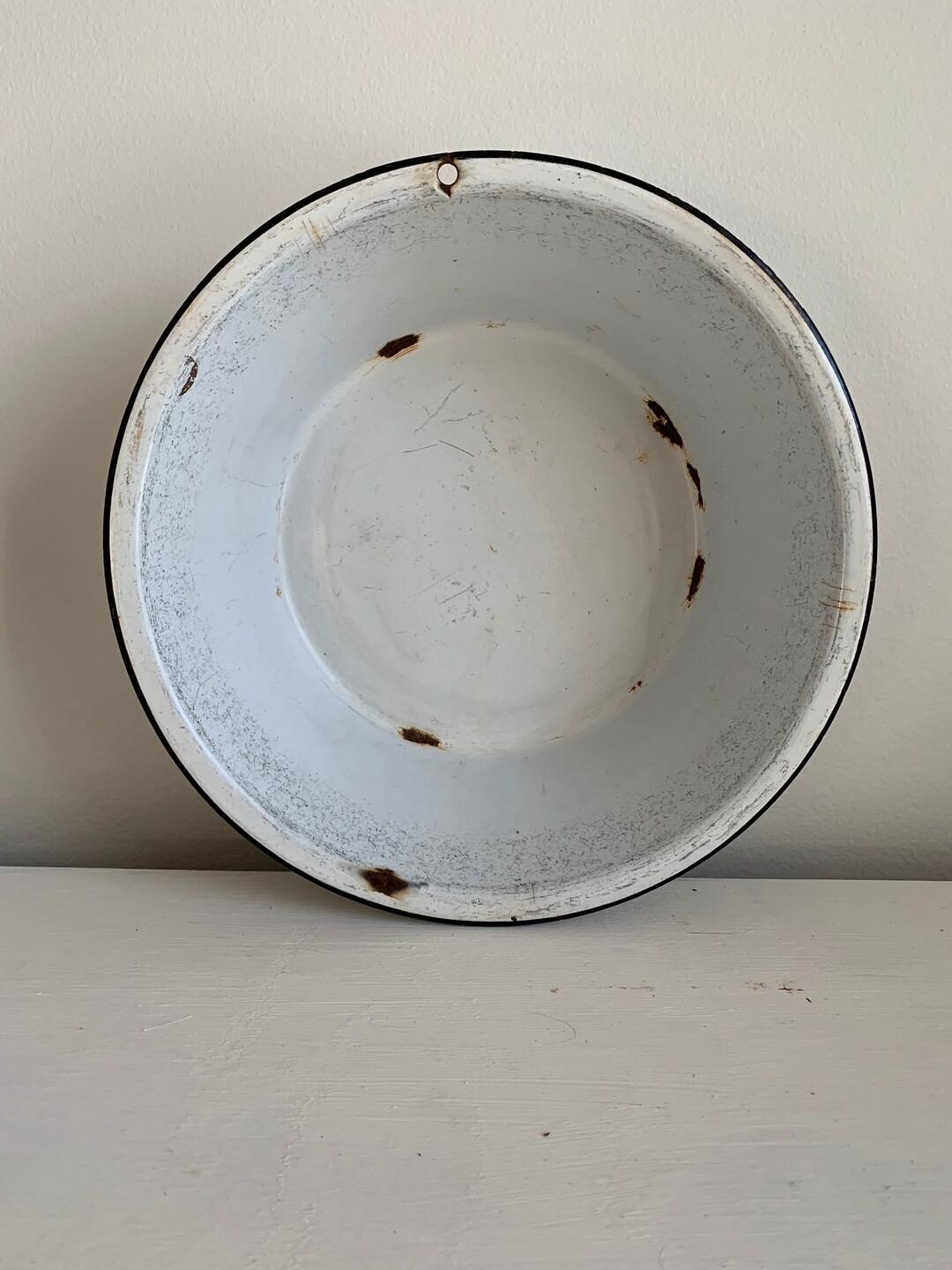 Enamel Basin, Vintage Large Enamelware Tub - Etsy