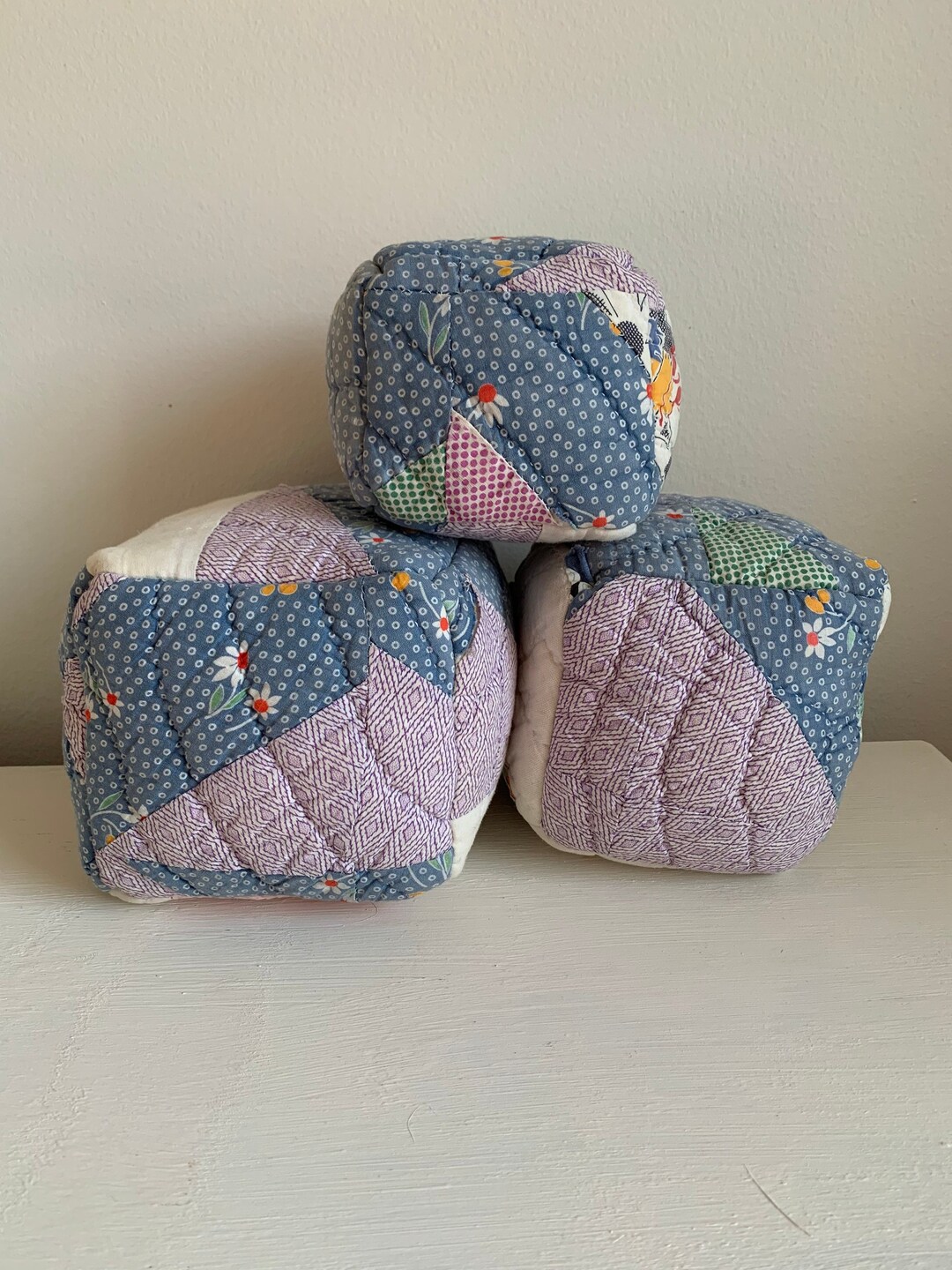 Quilted Baby Blocks, Large Quilted Baby Blocks, Soft Blocks, Antique ...