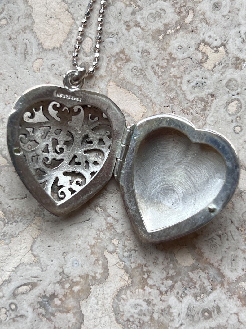 Vintage Sterling Silver Heart Locket - Etsy
